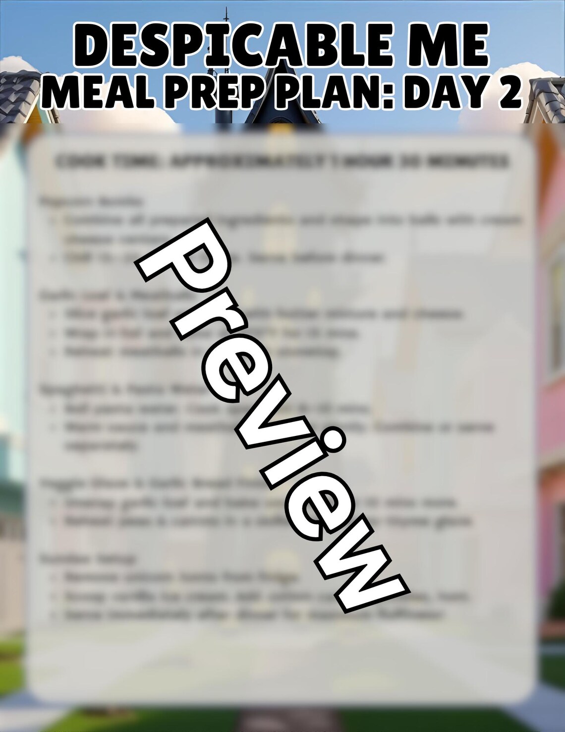 Despicable Me Dinner Menu, Grocery List, Meal Prep (editable Canva ...