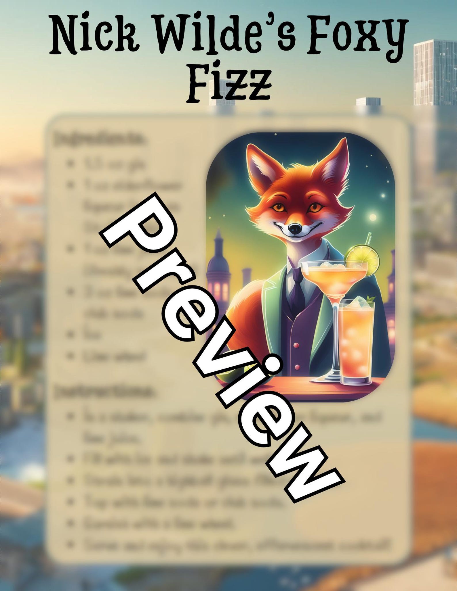 Zootopia EDITABLE Dinner & Drink Menu With Grocery List - Etsy