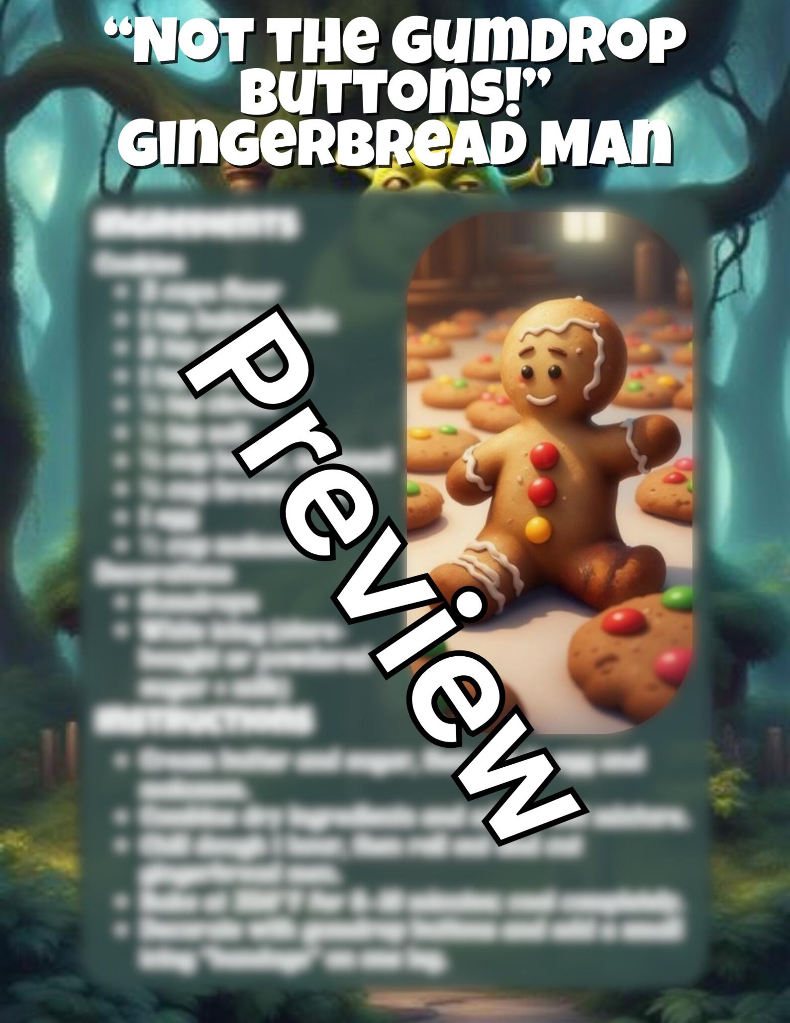 Shrek Dinner Menu, Editable Canva Template (grocery List Included) - Etsy