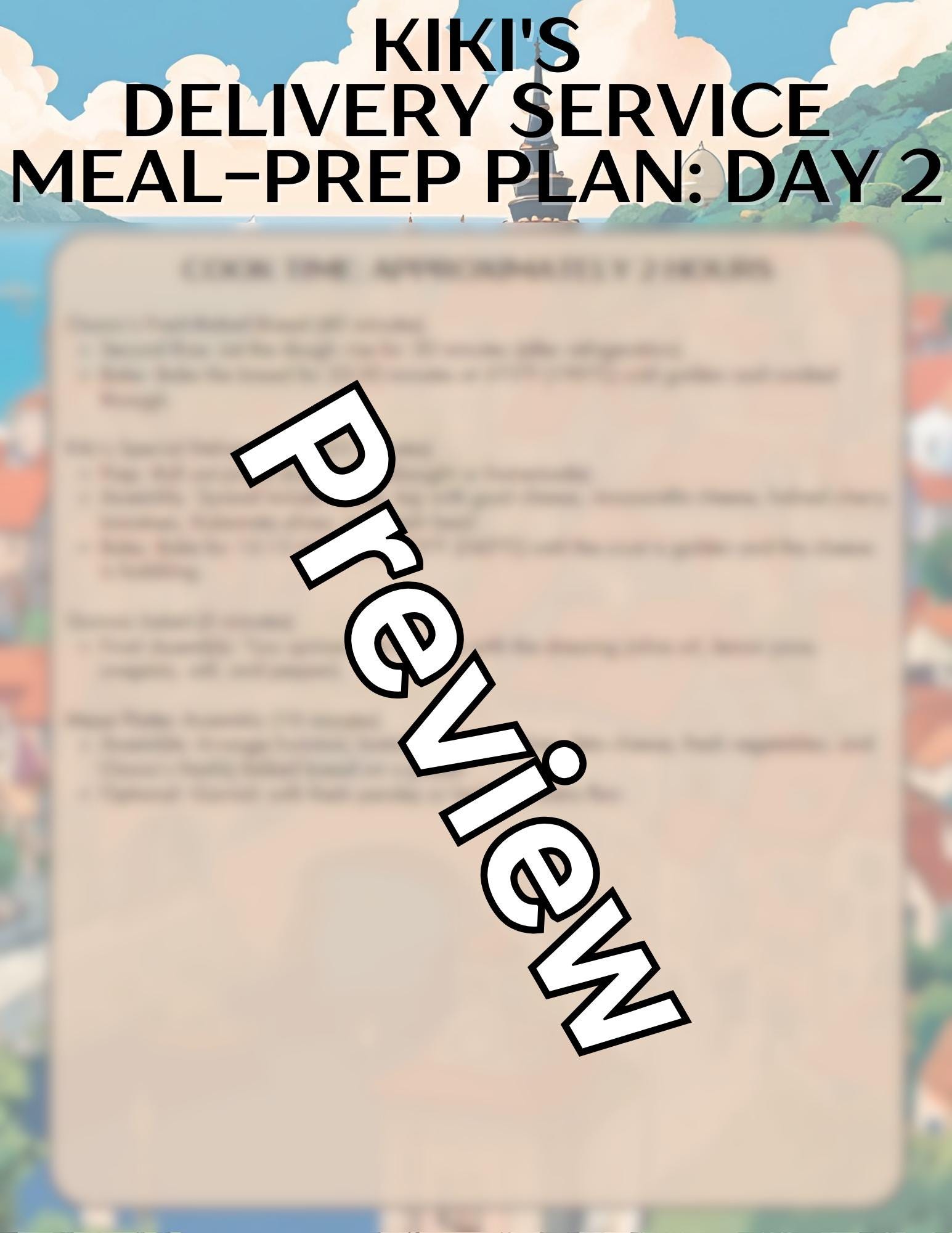 Kiki's Delivery Service THEMED Dinner and Cocktail Menus (includes ...