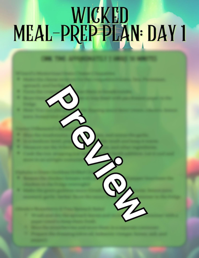 Wicked Themed Dinner & Cocktail Menu With Recipes (digital Download) - Etsy