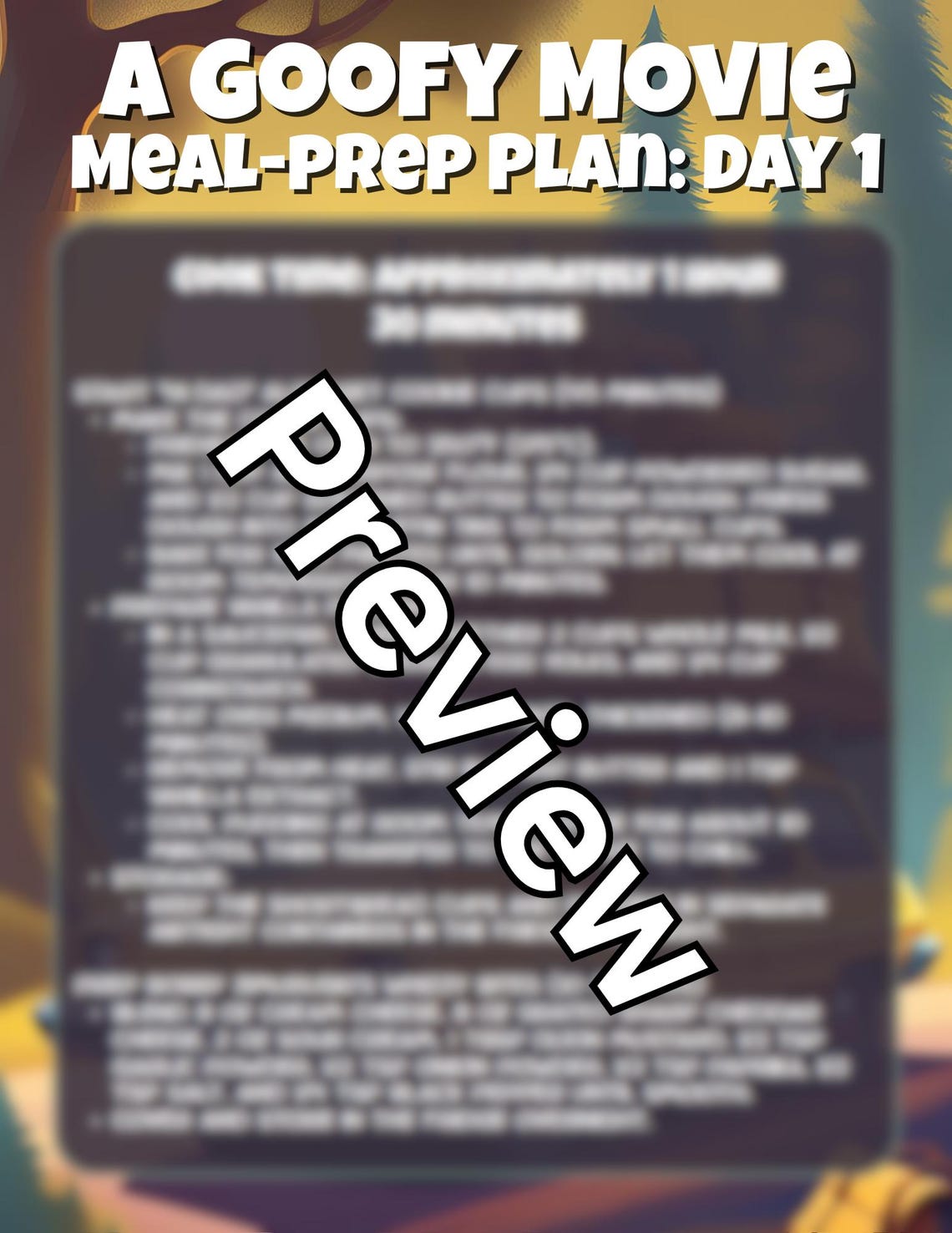 A Goofy Movie THEMED Dinner and Cocktail Menus (includes Grocery List ...