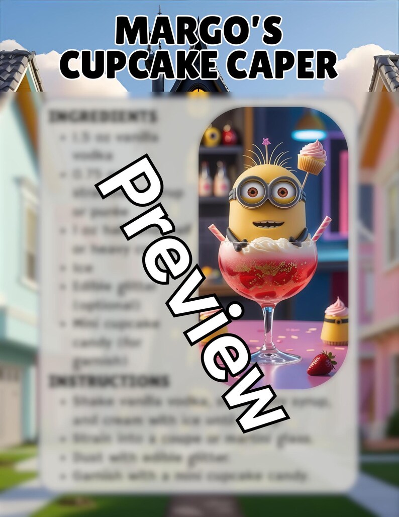 Despicable Me Dinner Menu, Grocery List, Meal Prep (editable Canva ...