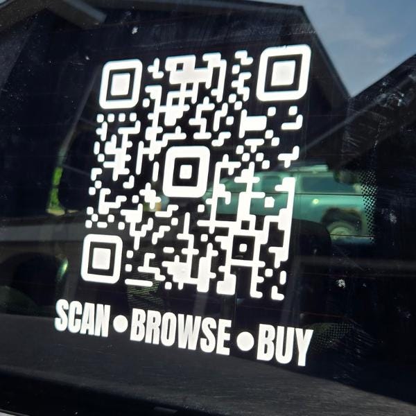 Custom QR Code Vinyl Car Truck Decal Sticker - Etsy