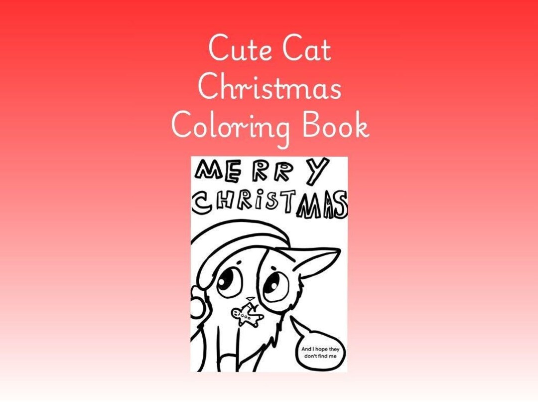 Cute Christmas Cats Coloring Pages – Hand-drawn, Digital Download - Etsy