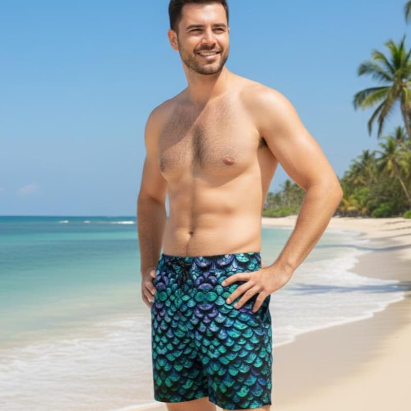 Mermaid Swim Trunks Men - Etsy