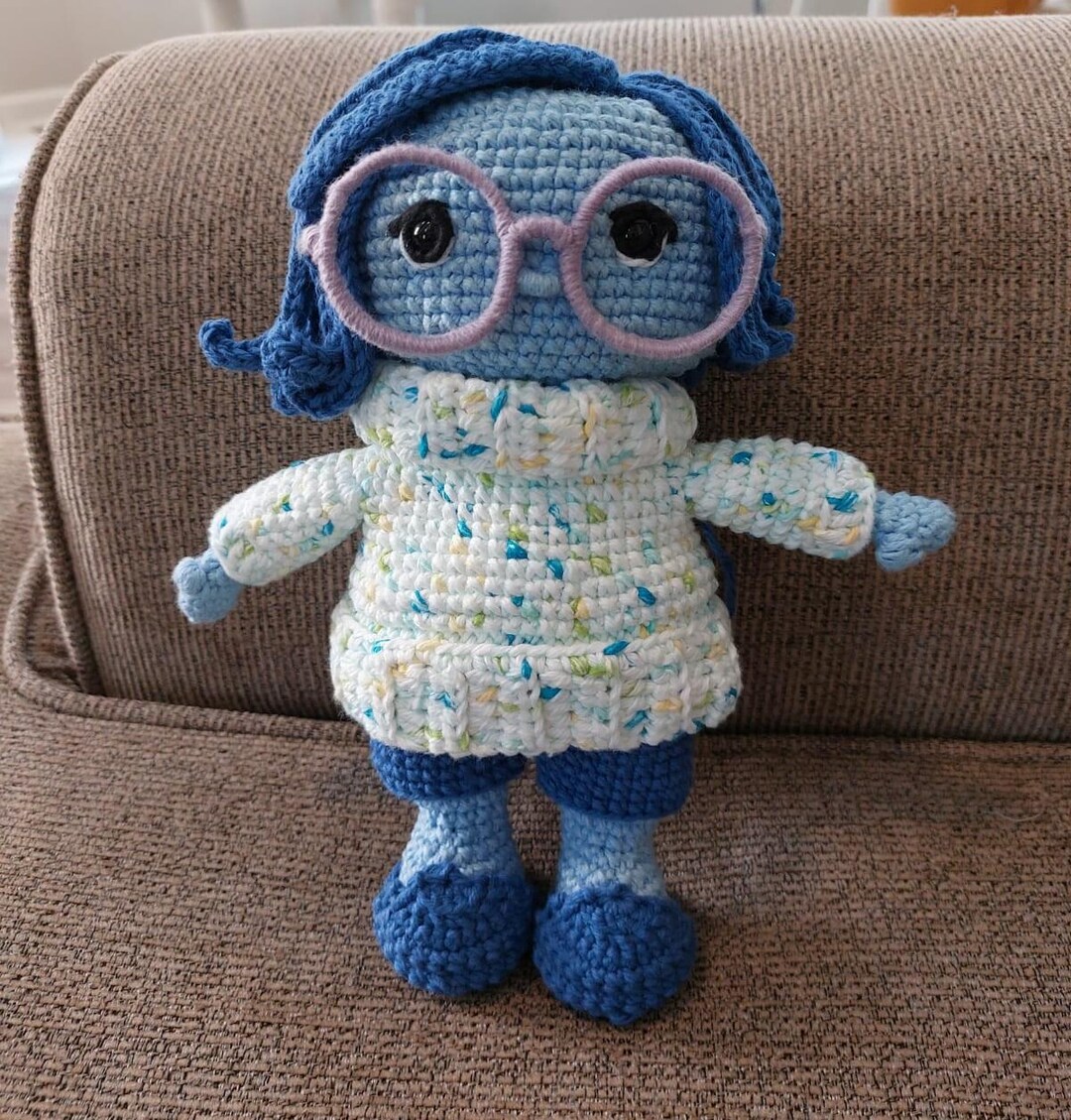 SADNESS Amigurumi, Crochet DOLL, Inside Out, Emotions, Hand-knitted ...