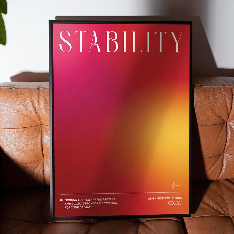 Stability Digital Poster | Printable Gradient Wall Art for Grounding ...