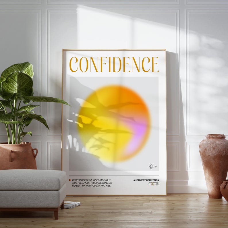 Confidence Poster, Modern Wall Decor, Digital Download Poster, Aura ...
