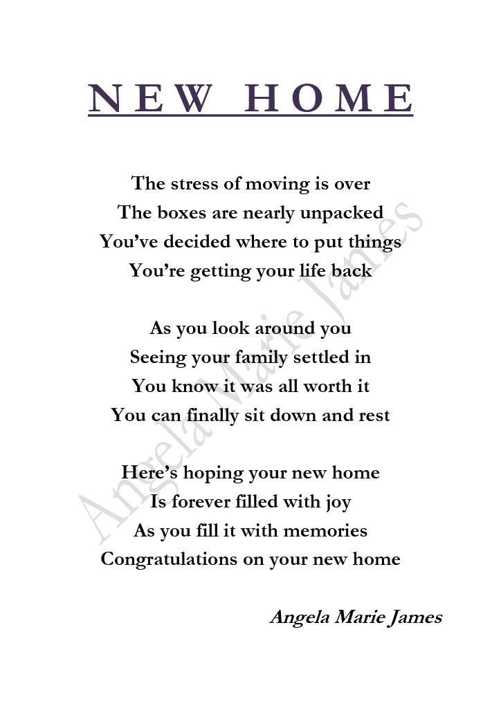New Home Poem - Etsy