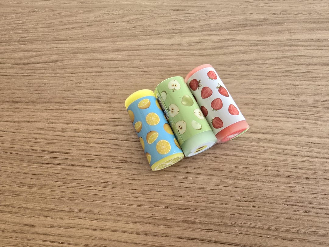 Set of 3 Fruit Erasers (lemon, Strawberry, Pear) - Etsy