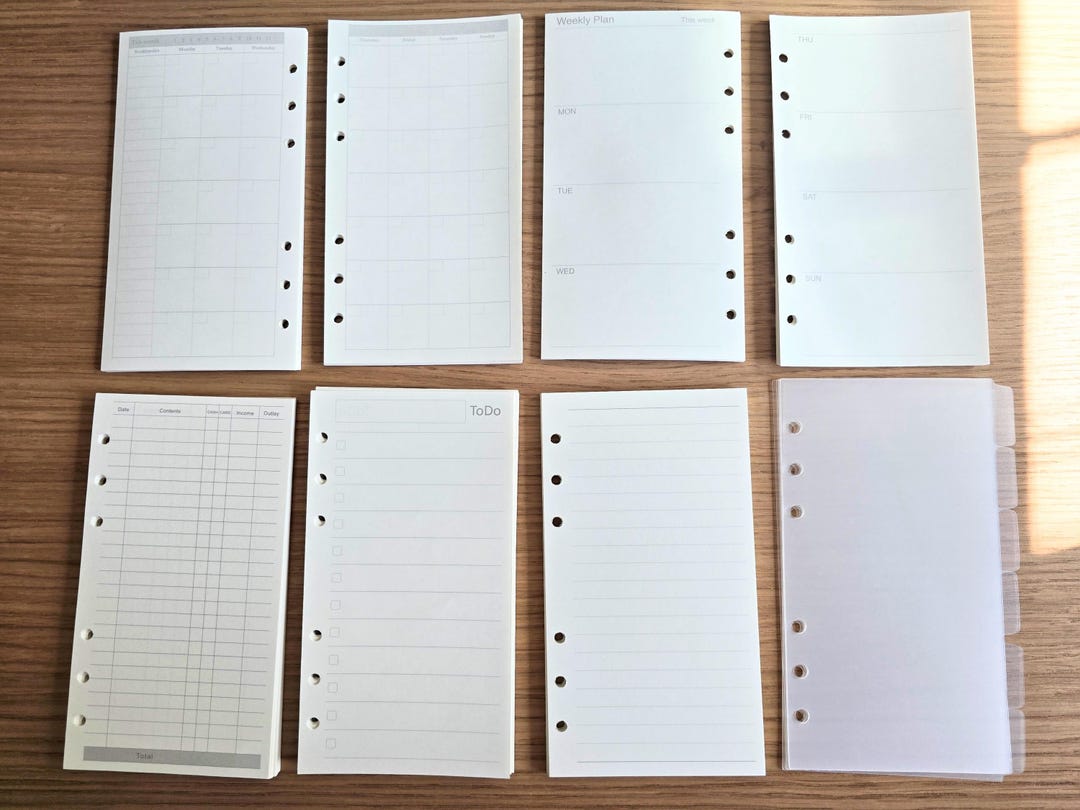 A6 Binder Inserts (papers and Dividers) - Etsy