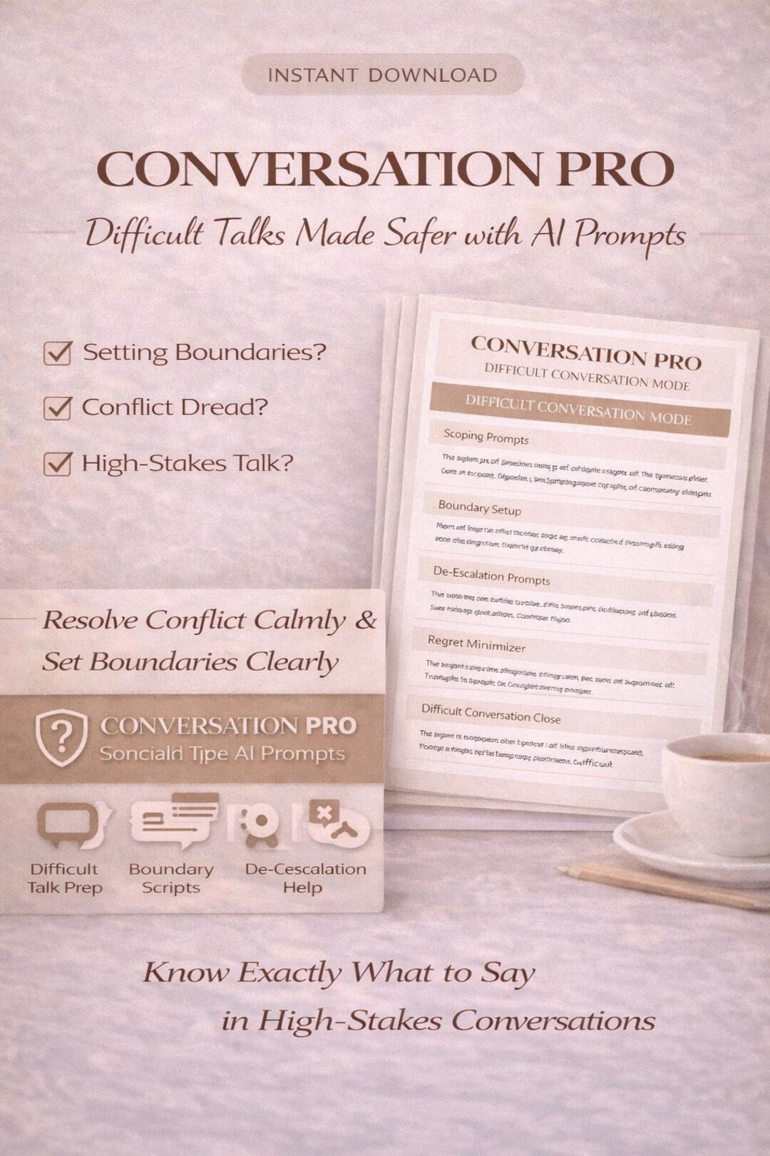 Conversation PRO AI Prompts | Difficult Conversations & Boundaries ...