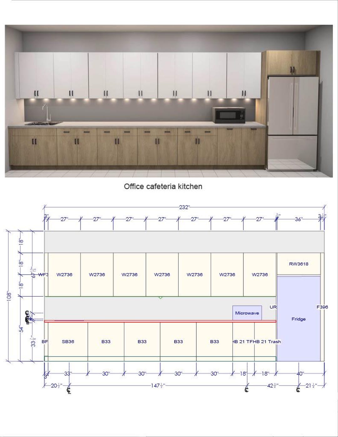 Kitchen Interior Design, Professional Floor Plan, Detailed Elevations ...