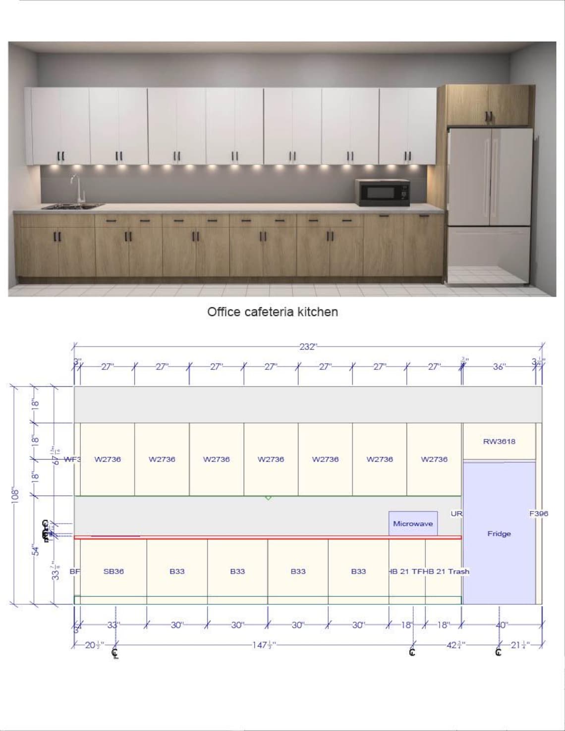 Kitchen Interior Design, Professional Floor Plan, Detailed Elevations ...