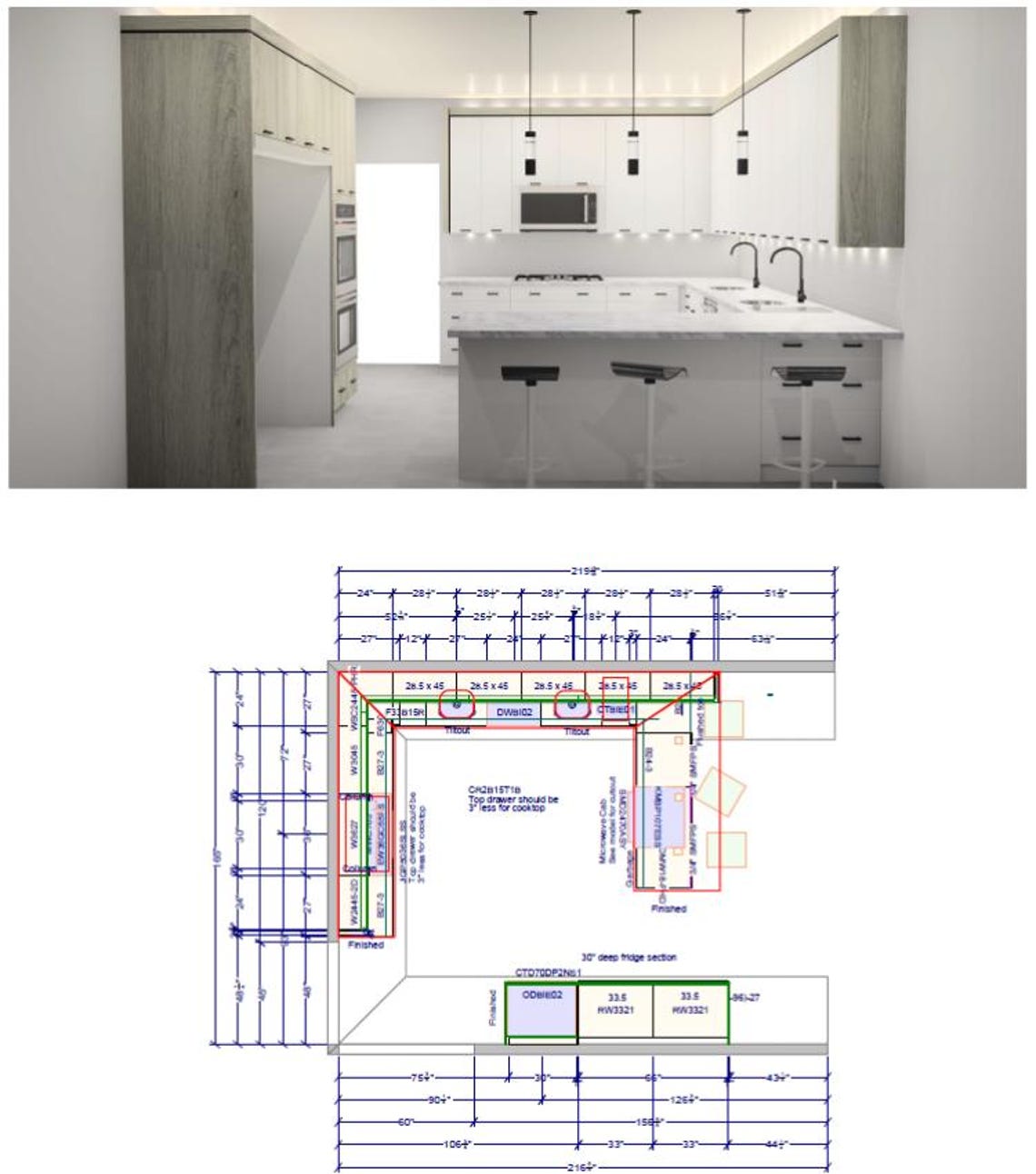 Kitchen Interior Design, Professional Floor Plan, Detailed Elevations ...