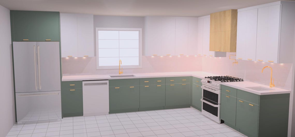 Kitchen Interior Design, Professional Floor Plan, Detailed Elevations ...