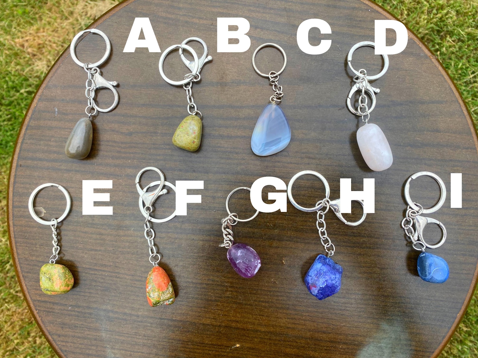 Polished Gemstone Keychain | Healing Crystal Keyring - Etsy