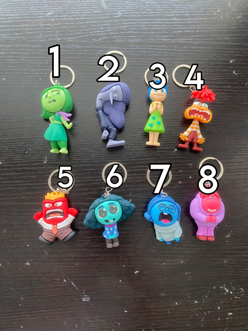 Inside Out Keychain | Pixar Emotions, Soft Rubber Keyring - Etsy