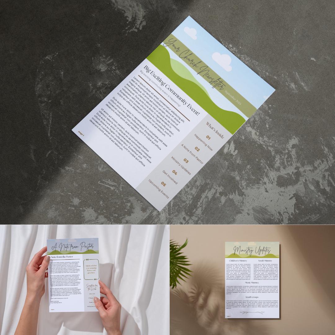 Church Newsletter Canva Templates With Earth Tones - BOTH Email and ...