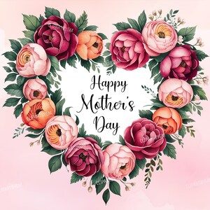 Happy Mother's Day Clipart Set | Floral Mother's Day Pngs | Mom's Day ...