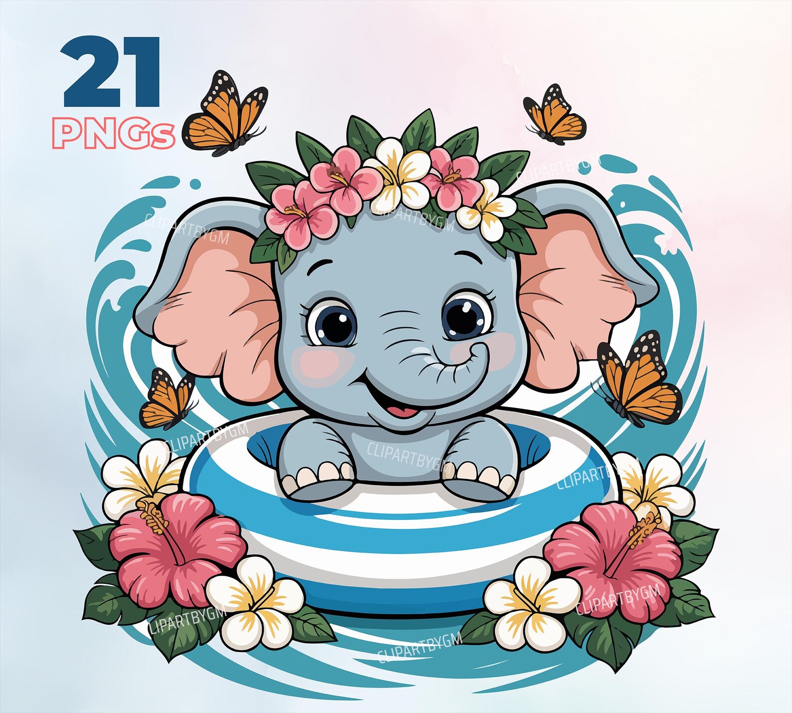 Summer Clipart PNG Bundle, Summer Animals Clipart, Summer PNG Design ...