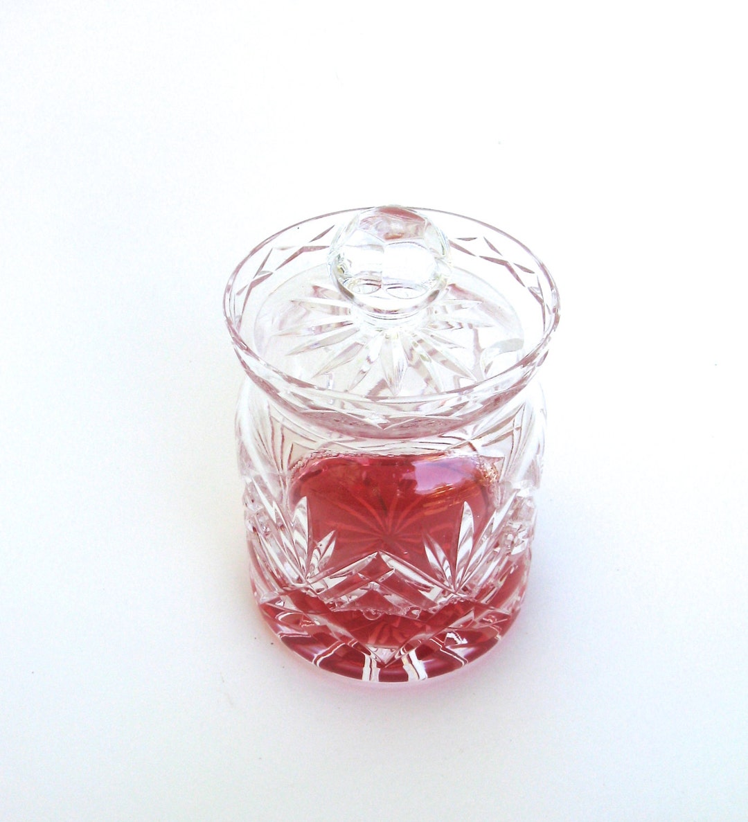 Vintage Cavan Crystal Lidded Jar ... Vintage Irish Crystal ... Jam Jar ...