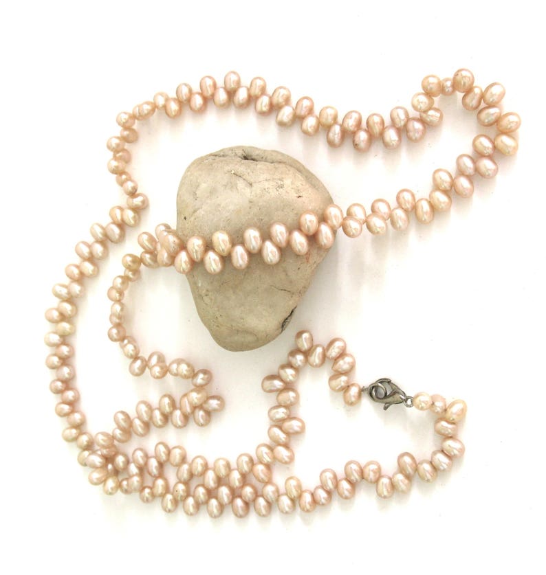 Elegant ... vintage natural pearls ... long pearl strand | Etsy