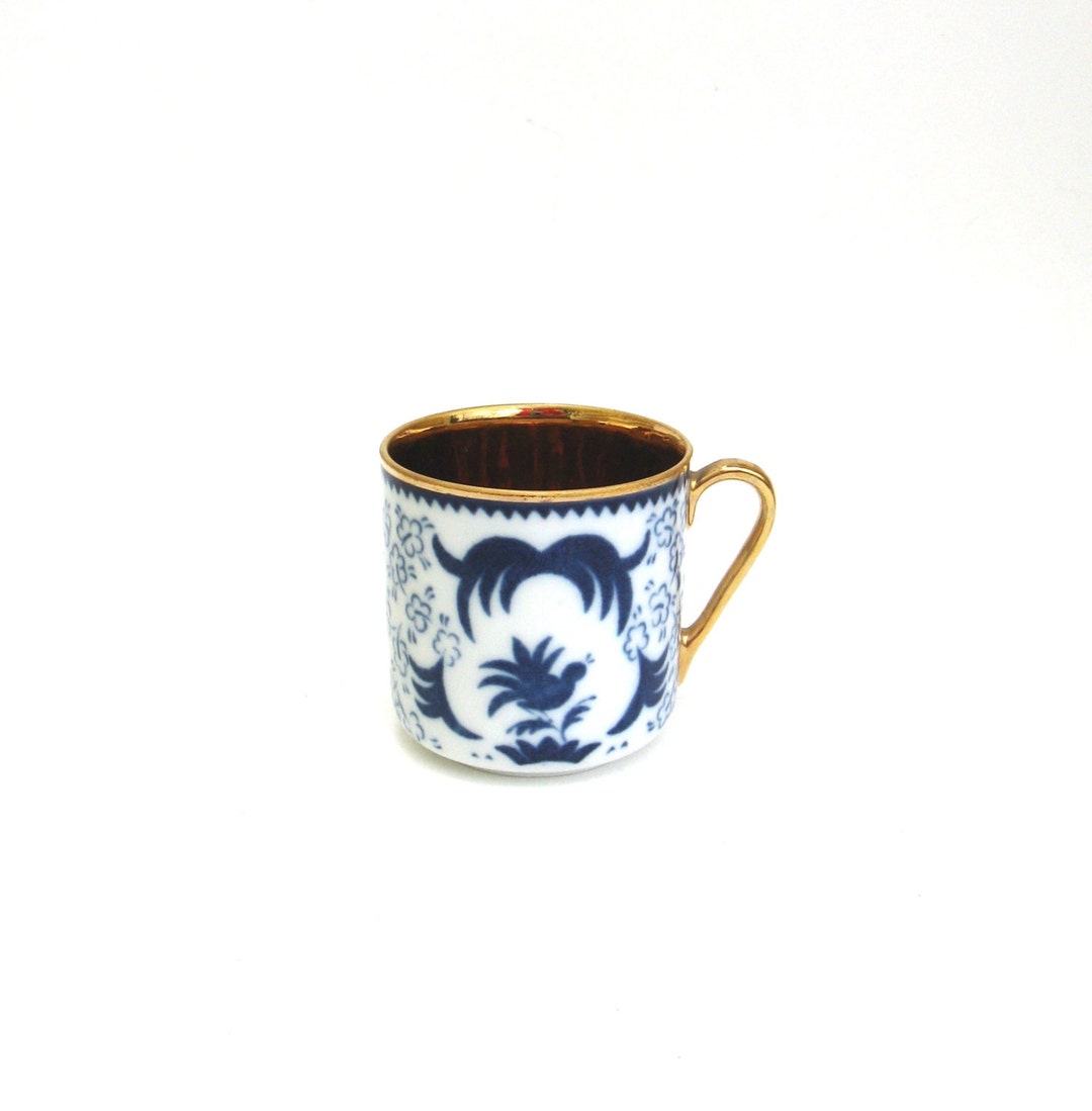 ARABIA Espresso Cup ... Blue Bird Gold Demitasse ... Finnish Petite Cup ...