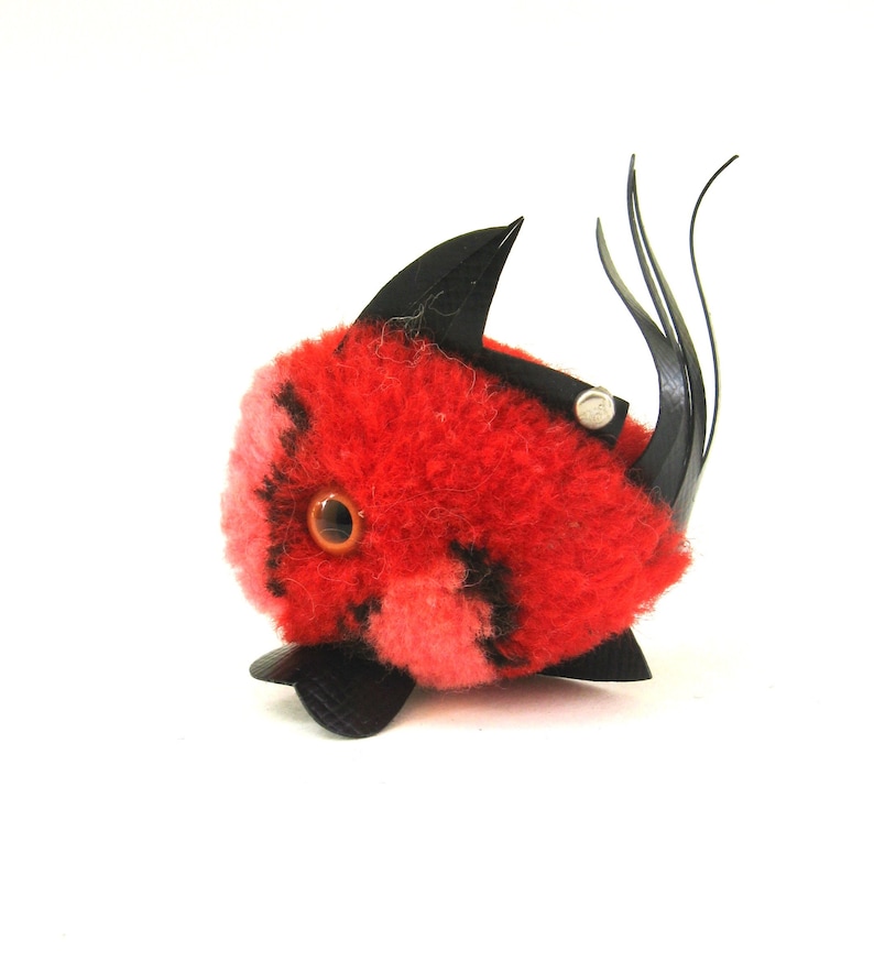 Vintage Miniature Steiff Fish ... Pom Pom Red Coral Fish | Etsy