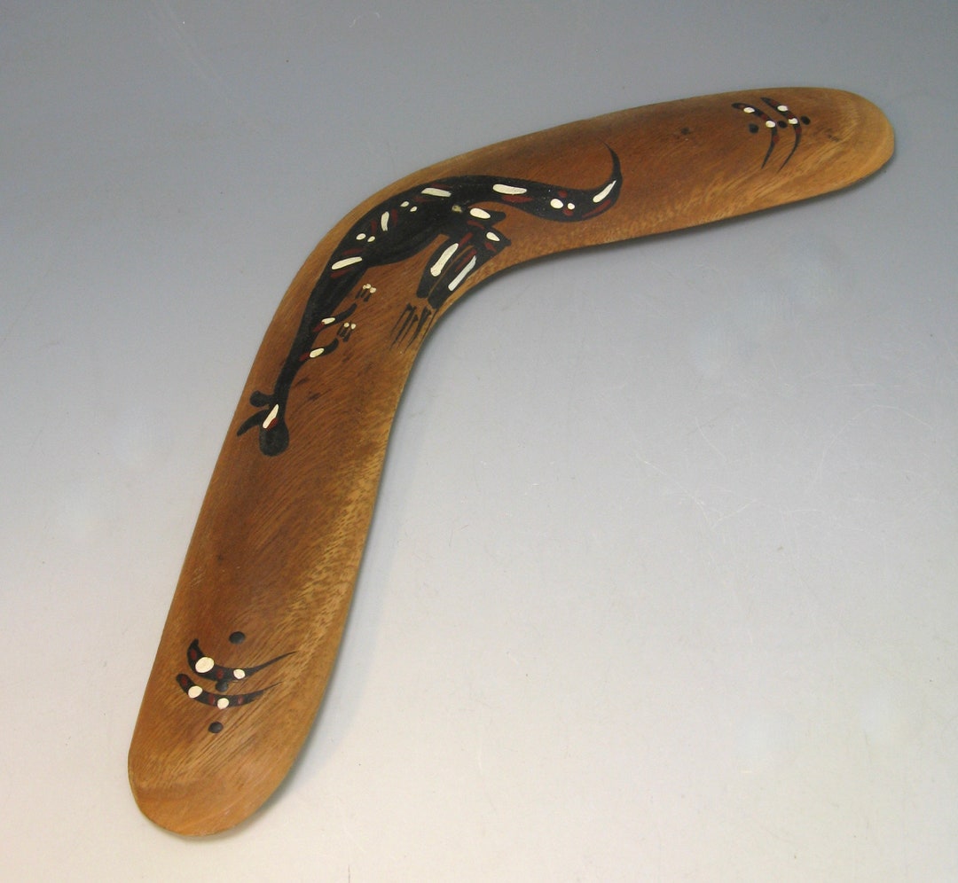Vintage Handcrafted Wooden Boomerang ... Australian Aboriginal Art ...