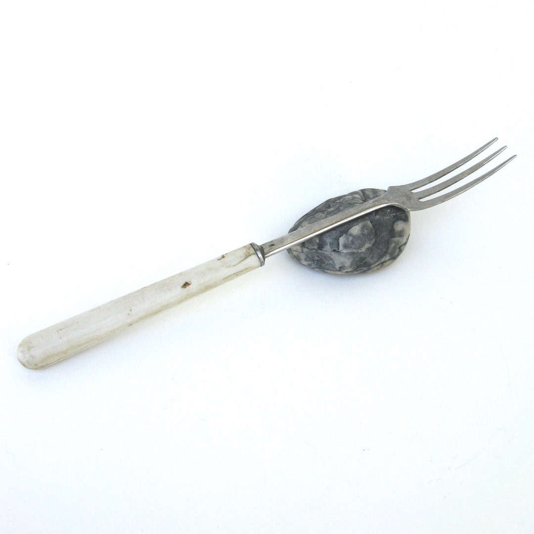 Vintage Serving Fork ... Old Utensil ... Steel and Bakelite ...