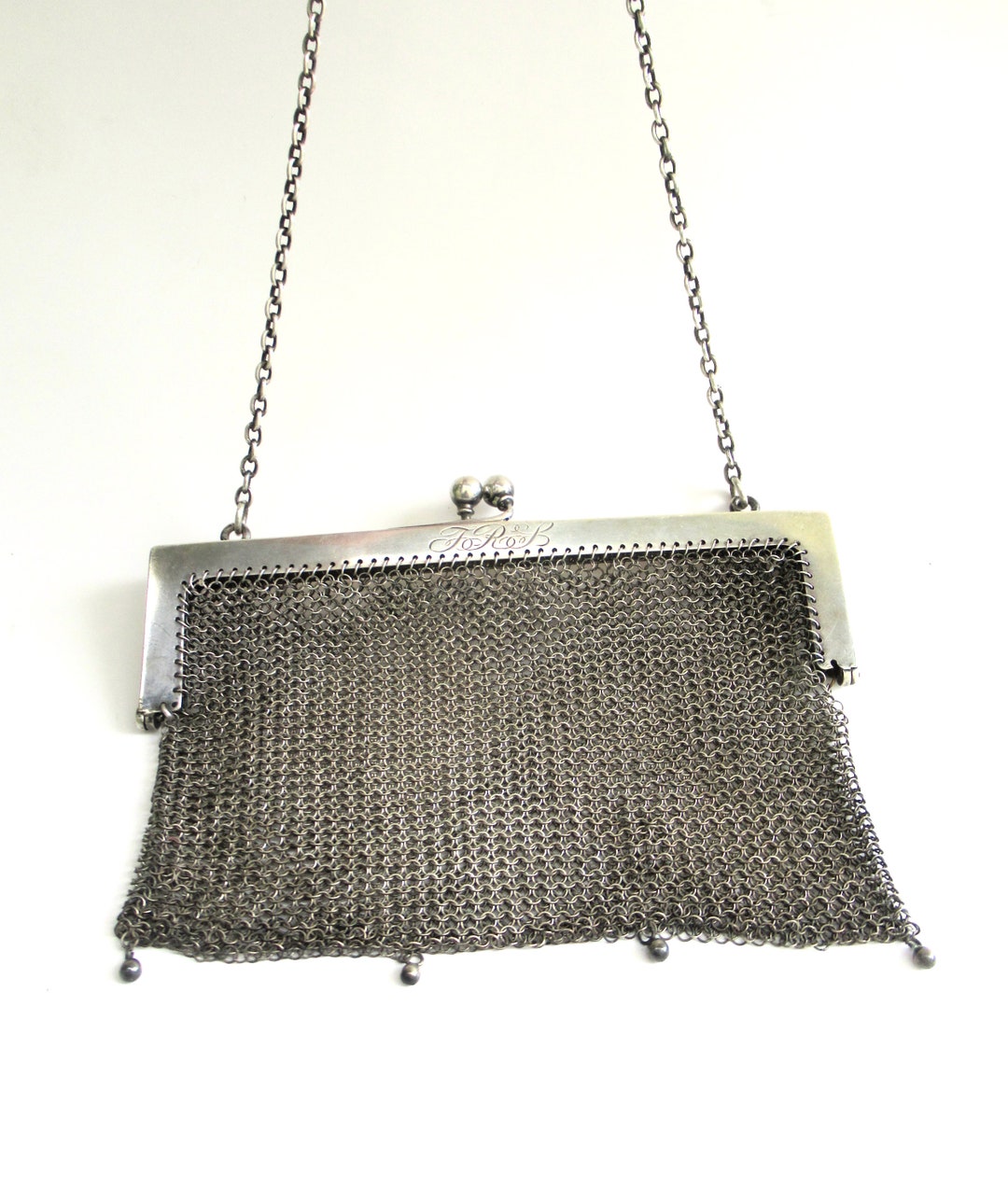 Vintage Sterling Silver Mesh Purse ... Silver Metal Chain Mail Bag ...