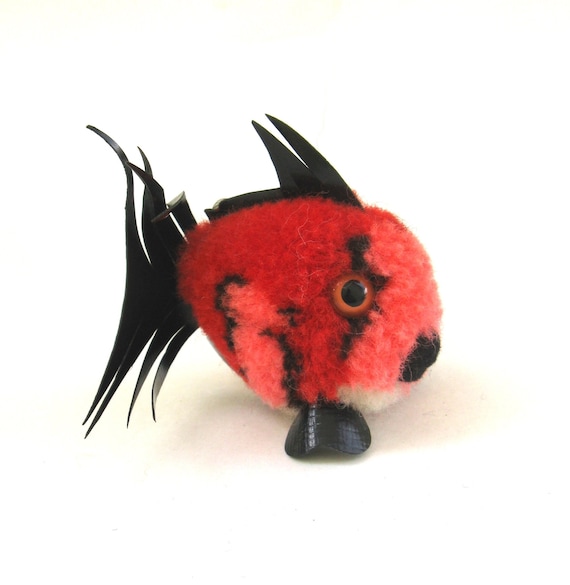 Vintage Miniature Steiff Fish ... Pom Pom Red Coral Fish | Etsy