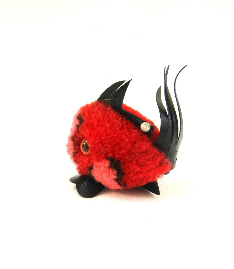 Vintage Miniature Steiff Fish ... Pom Pom Red Coral Fish - Etsy