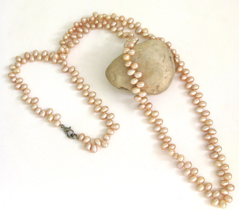 Elegant ... vintage natural pearls ... long pearl strand | Etsy