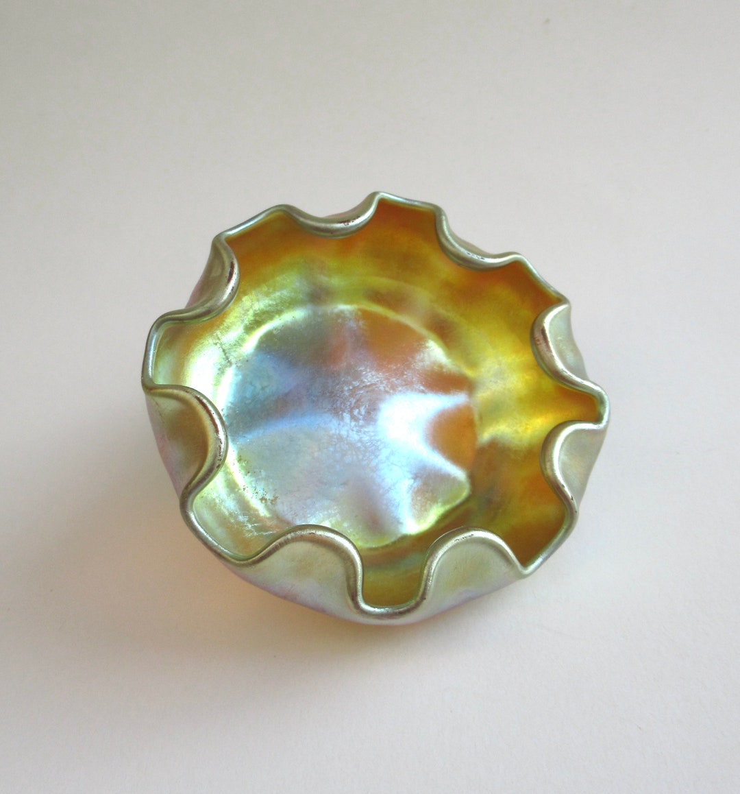 LCT Louis Comfort Tiffany Favrile Glass ... Master Salt Cellar ... LCT Louis Comfort Tiffany Favrile Glass ... Master Salt Cellar ...