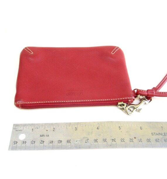 vintage coach red leather wristlet ... compact le… - Gem