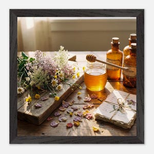 Rustic Herbal Apothecary Decor Premium Wooden Framed Poster With Museum ...