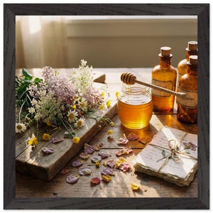 Rustic Herbal Apothecary Decor Premium Wooden Framed Poster With Museum ...