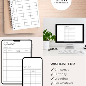 Printable Wishlist for Presents - Etsy