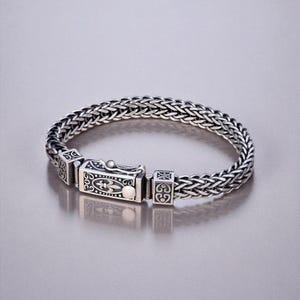 Silver Dragon Bone Chain Bracelet – Double Chain Bangle for Men & Women ...