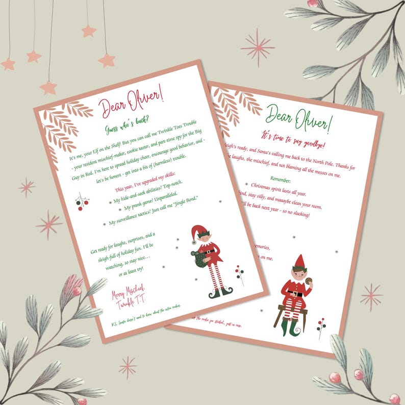 Elf on the Shelf Welcome Letter Printable Christmas Elf Arrival Letter ...