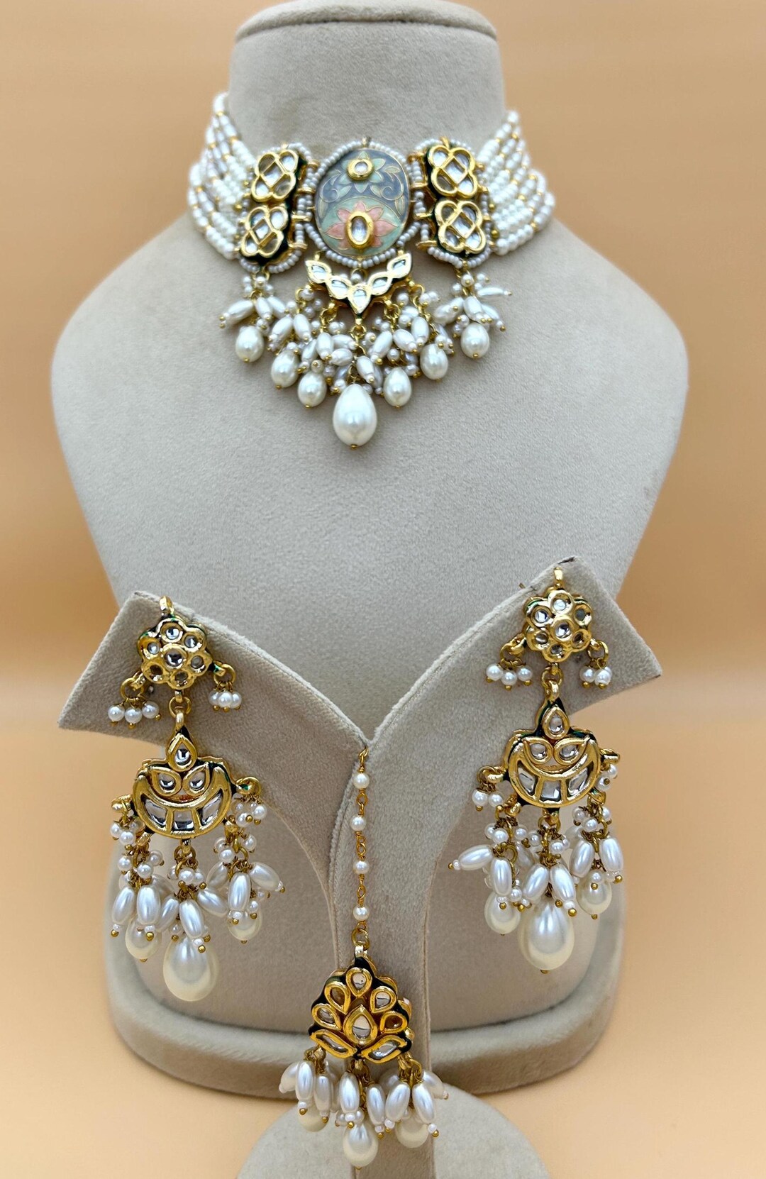 Awesome Kundan Choker /back Side Mina /gold Plated - Etsy