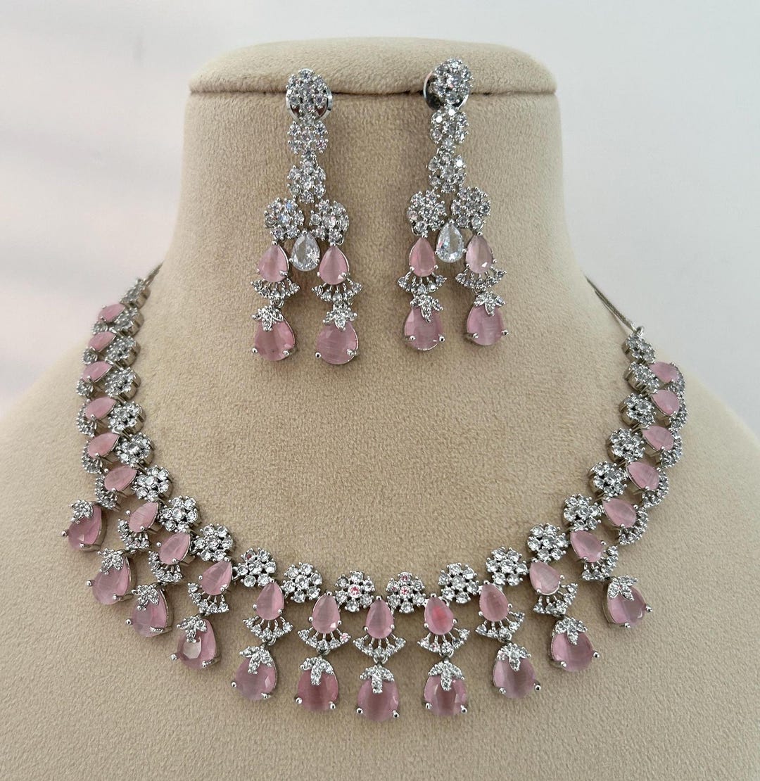 American Diamonds Necklace Set/ CZ Necklace/ Cubic Zirconia Necklace ...