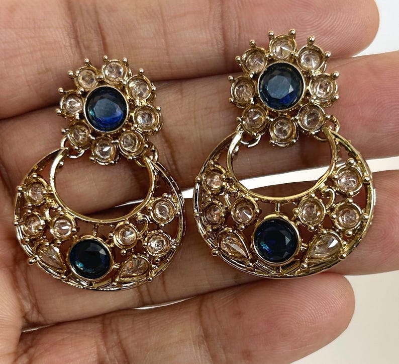 Antique Golden Polki Necklace Set: Indian/pakistani Wedding/party Wear ...
