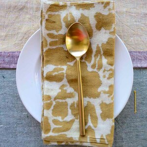 Golden Yellow Napkins for Table Settings, Organic Cotton Fabric Table ...