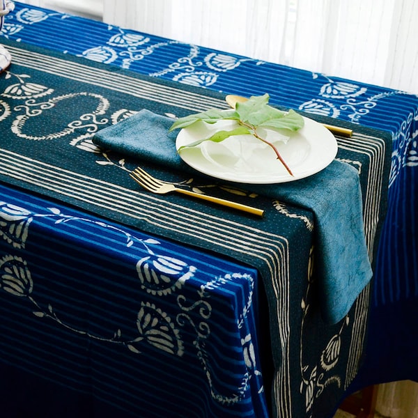 Blue Tablecloth - Etsy