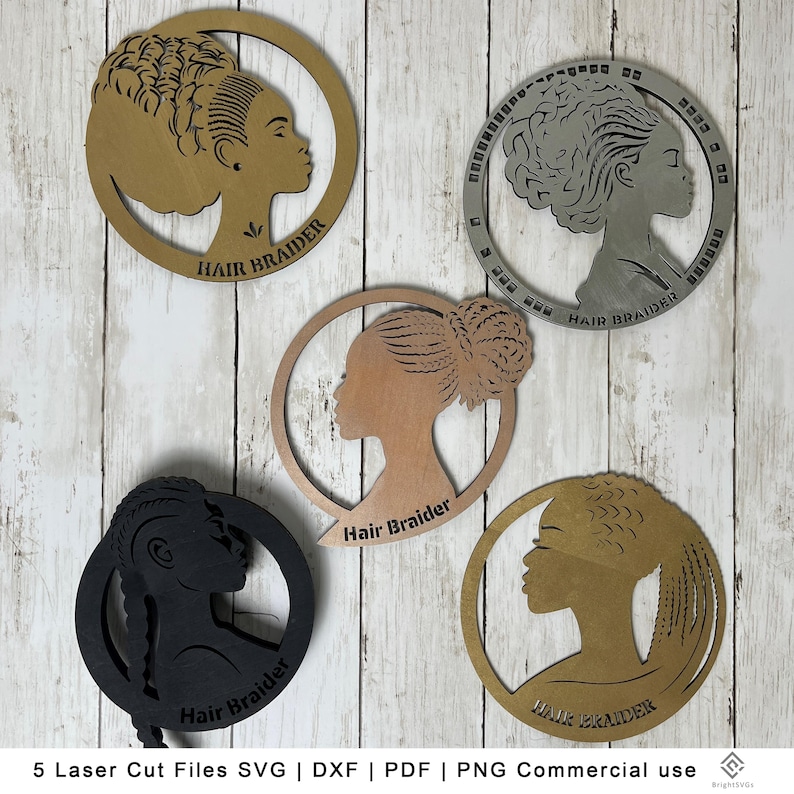 Hair Braider SVG Bundle, African Braids Salon Sign, Laser Cut Files ...