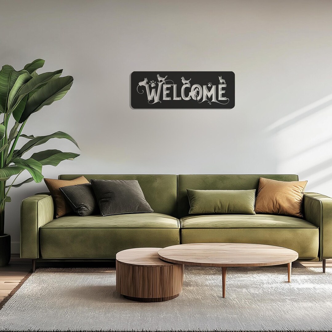 Welcome Metal Wall Art Welcome Letter Wall Hanging Decor for Home ...